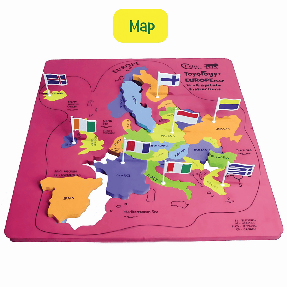 Toyology Europe Map Puzzle with Flags – FelixToyz